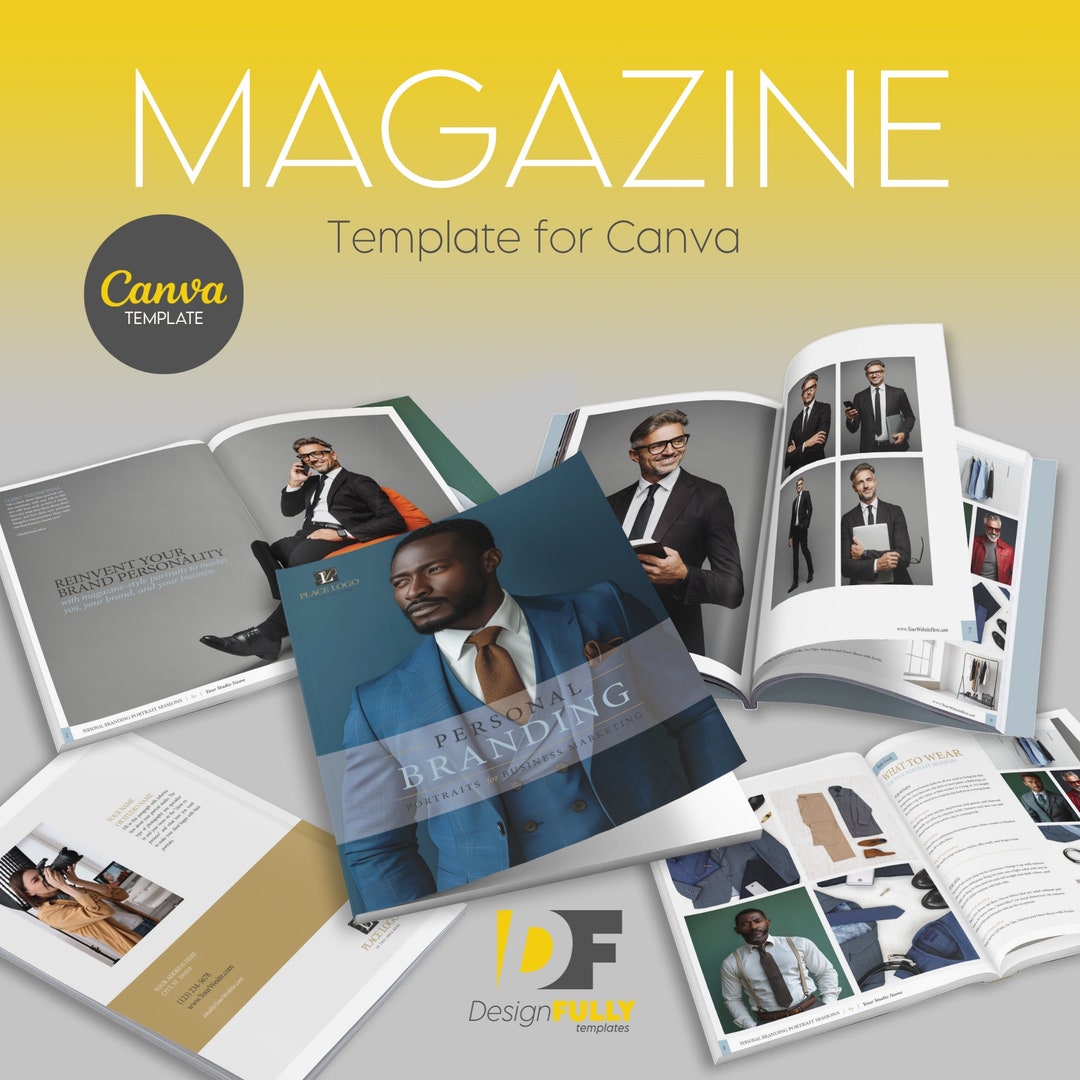 Personal Branding Magazine Template for Canva - Etsy