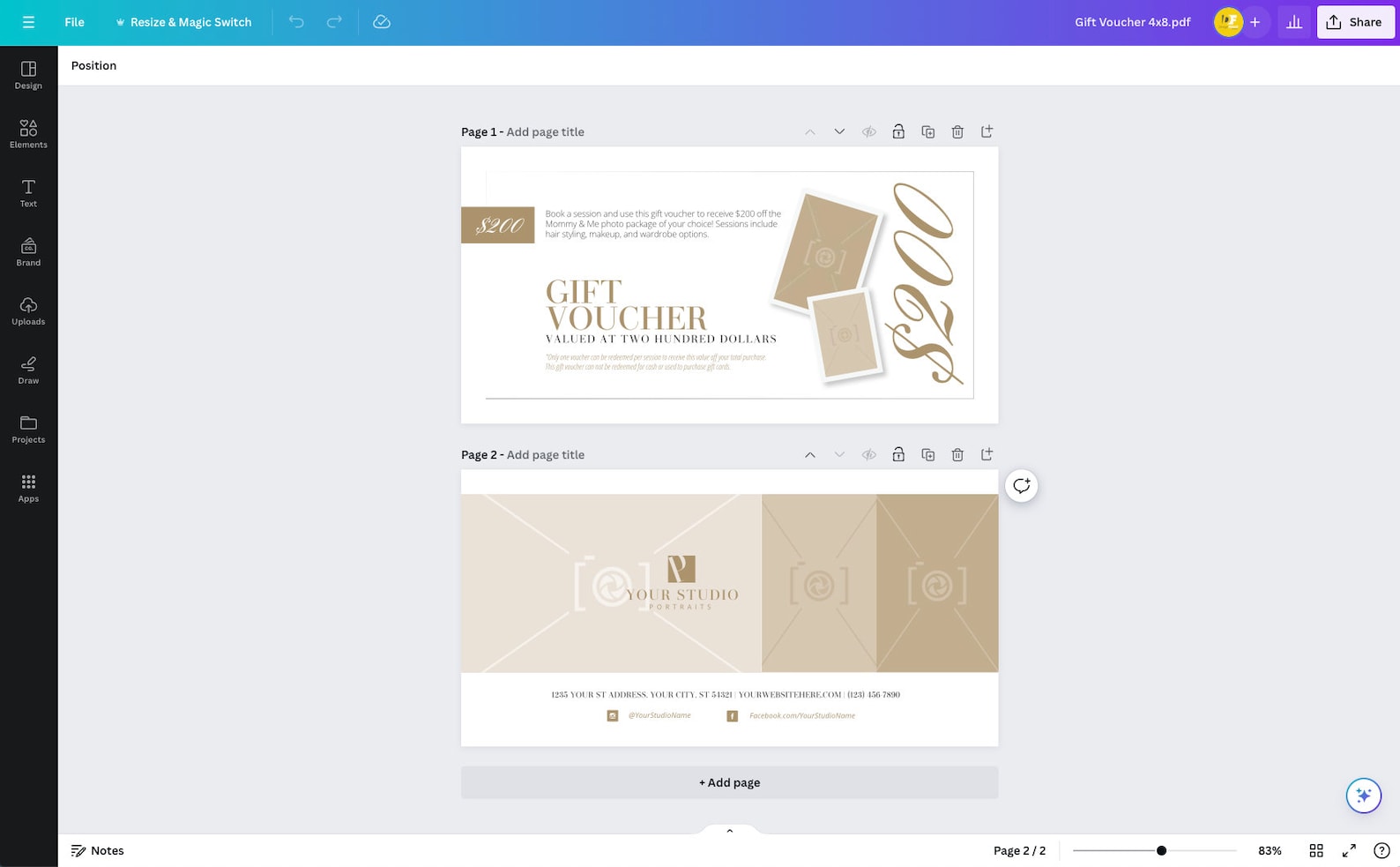 Gift Voucher Template for Canva - Etsy