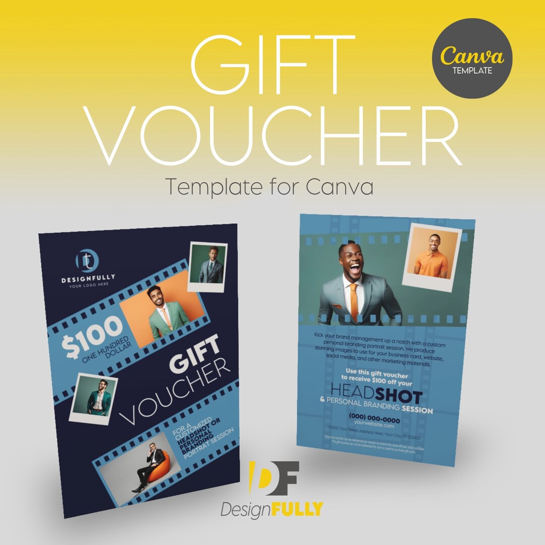 Gift Voucher Template for Canva - Etsy