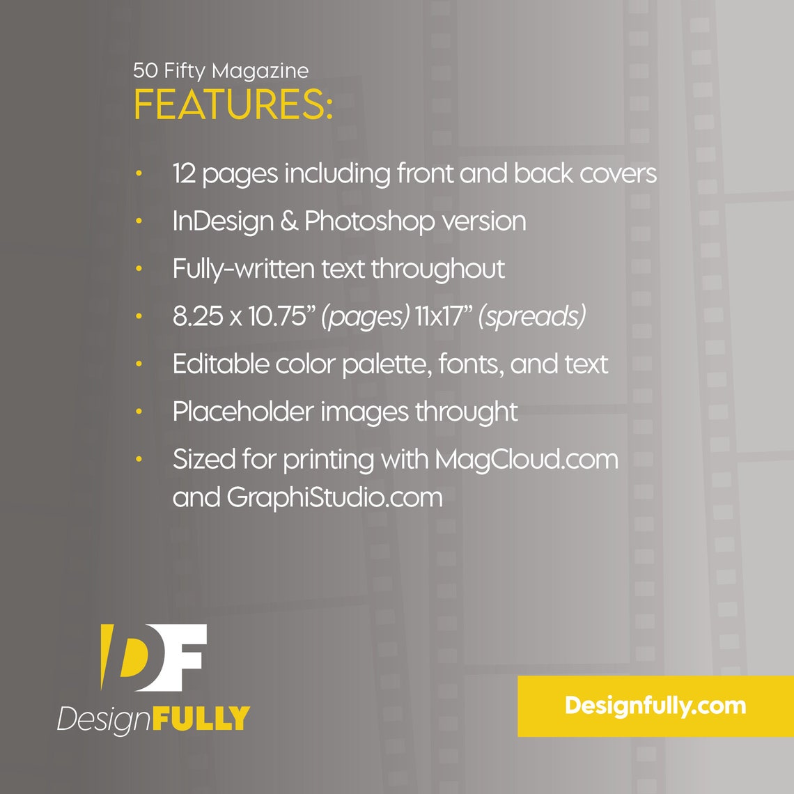 50 / Fifty Magazine Template for Canva - Etsy