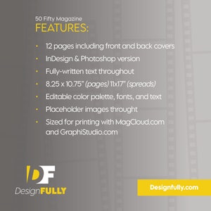 50 / Fifty Magazine Template for Canva - Etsy