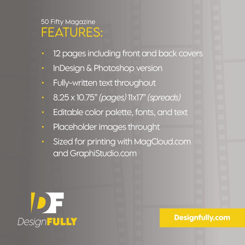 50 / Fifty Magazine Template for Canva - Etsy