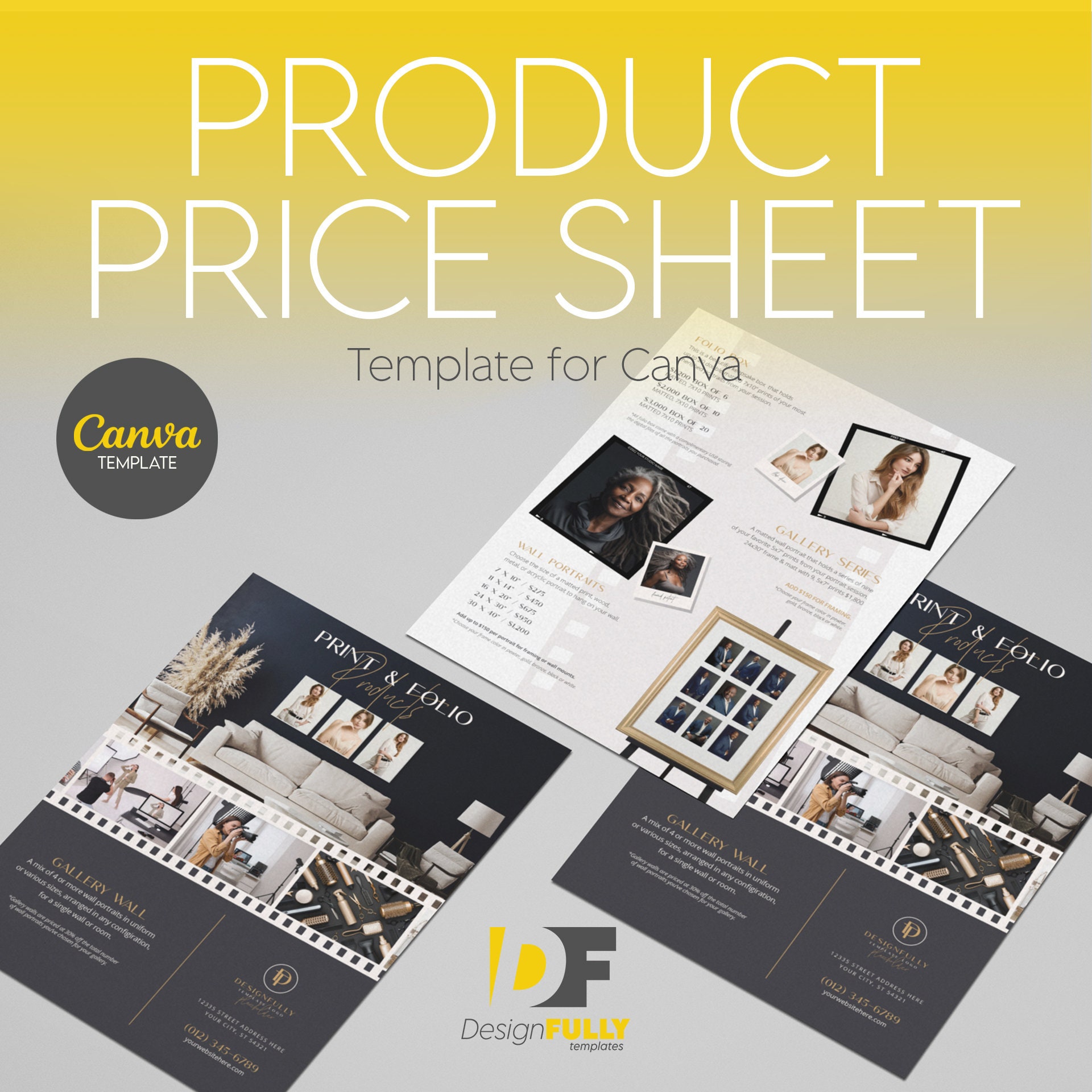 Product Price Sheet Template for Canva - Etsy