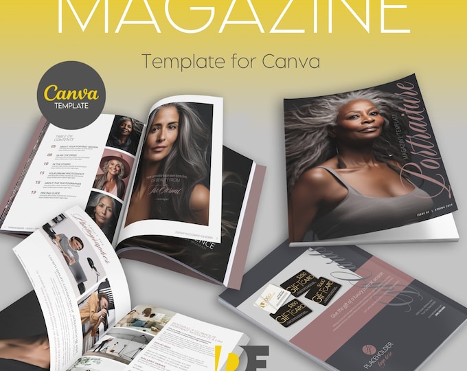 Portraiture Magazine Template for Canva - Etsy
