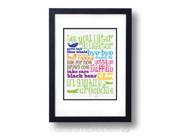 Farewells! See You Later Alligator, in Awhile Crocodile Children's Poem ...