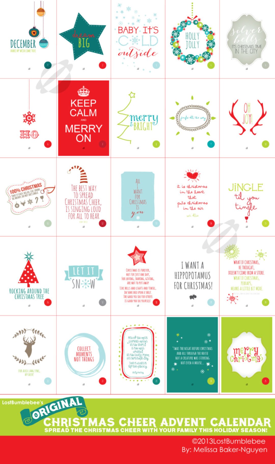 Christmas Cheer DIY Advent Calendar the Original Lostbumblebee ...