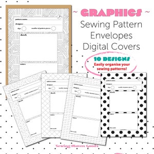 Sewing Pattern Envelope Cover Sheet. Graphics PDF Printable Sewing ...