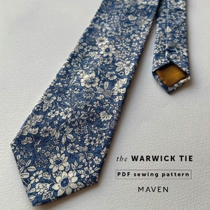 The Warwick Tie PDF Digital Sewing Pattern. Make a Handmade Tie ...