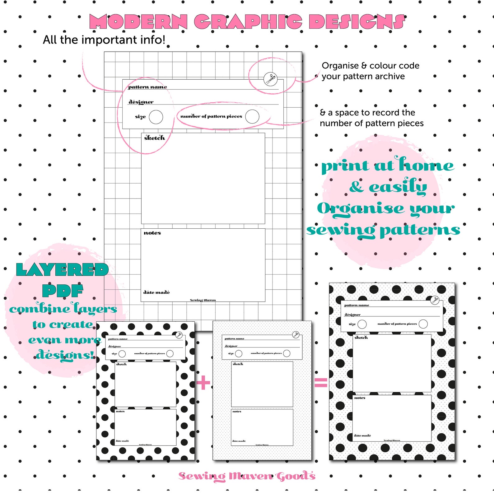 Sewing Pattern Envelope Cover Sheet. Graphics PDF Printable Sewing ...