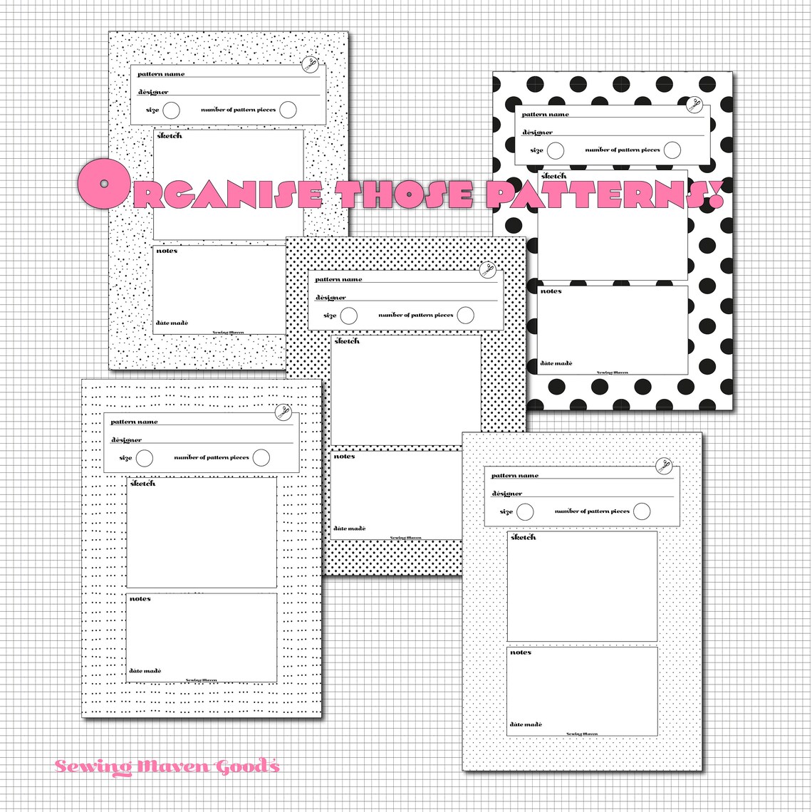 Sewing Pattern Envelope Cover Sheet. Graphics PDF Printable Sewing ...