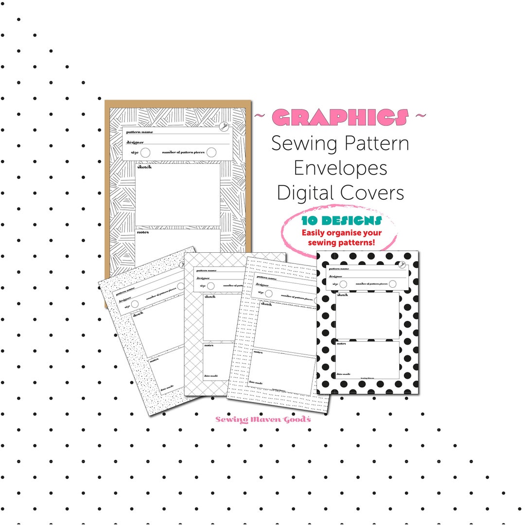 Sewing Pattern Envelope Cover Sheet. Graphics PDF Printable Sewing ...