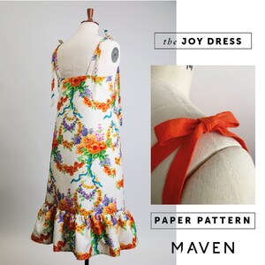 The Joy Dress Sewing Pattern, Printed Sewing Pattern, Sundress Dress ...