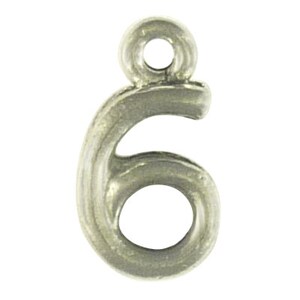 5 Pieces Silver 6 Number Charm Pendant 17mm X 9mm by TIJC SPN6 - Etsy