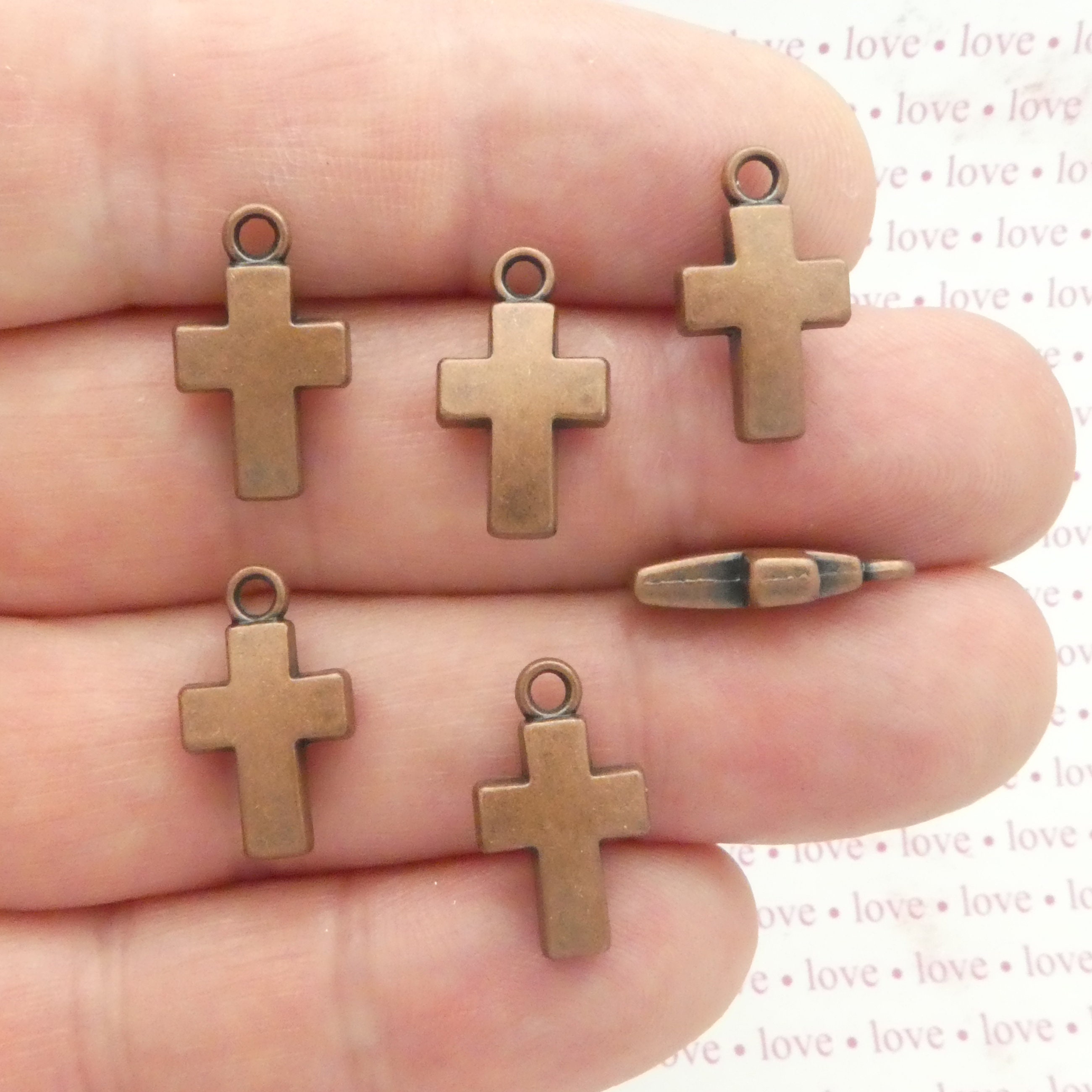6 Simple Cross Charm Copper by TIJC SP1566 | Etsy
