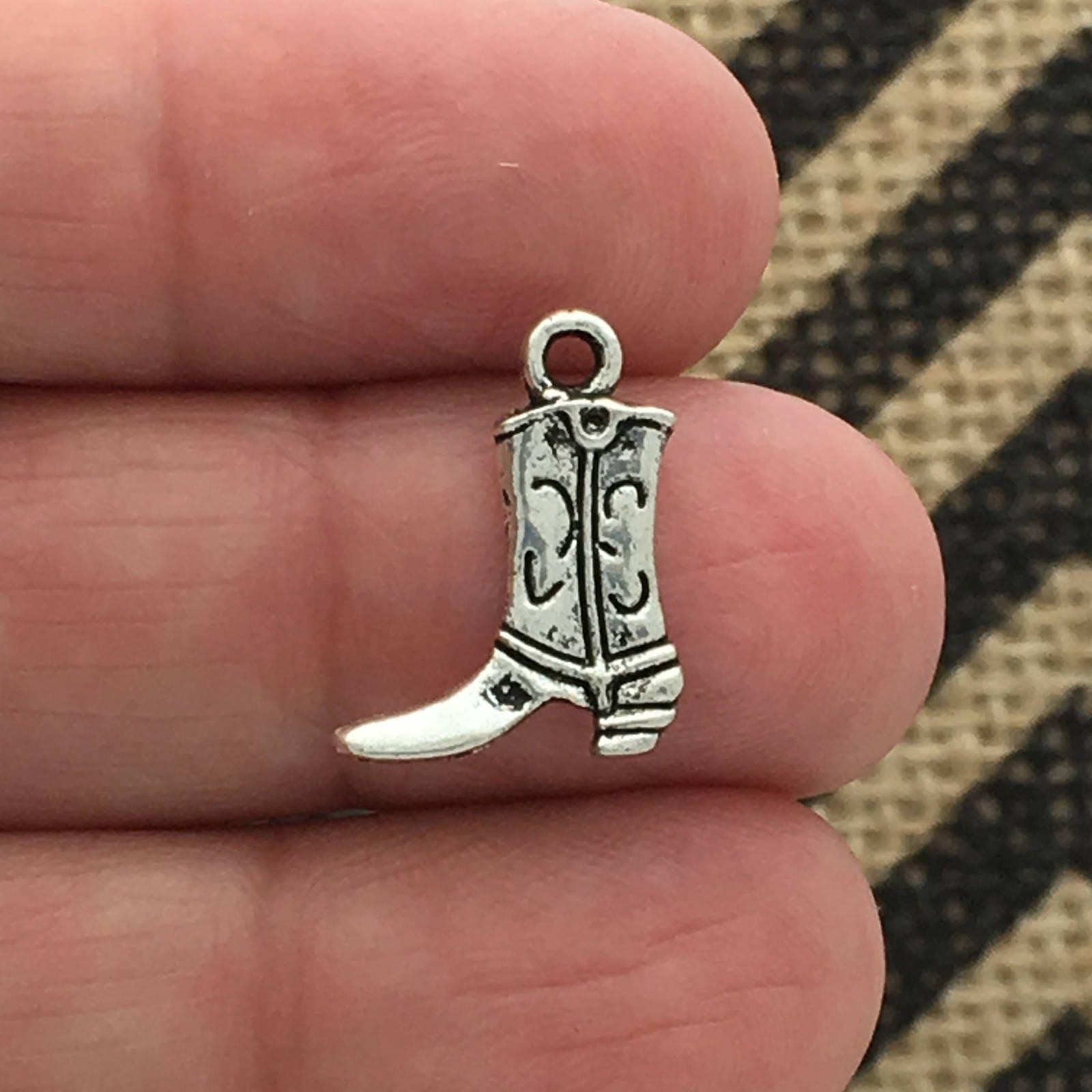 BULK 80 Cowboy Boot Charm Silver by TIJC SP0318B | Etsy
