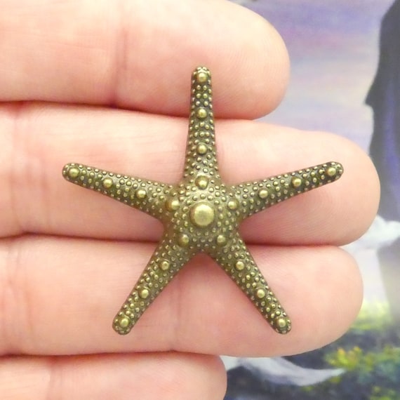 6 Bronze Starfish Charm Pendant 35x37mm by TIJC SP1182 | Etsy