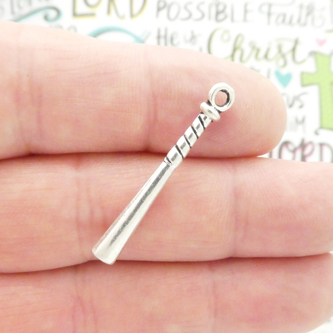BULK 40 Silver Baseball Bat Charm 35x5mm by TIJC SP1143B - Etsy