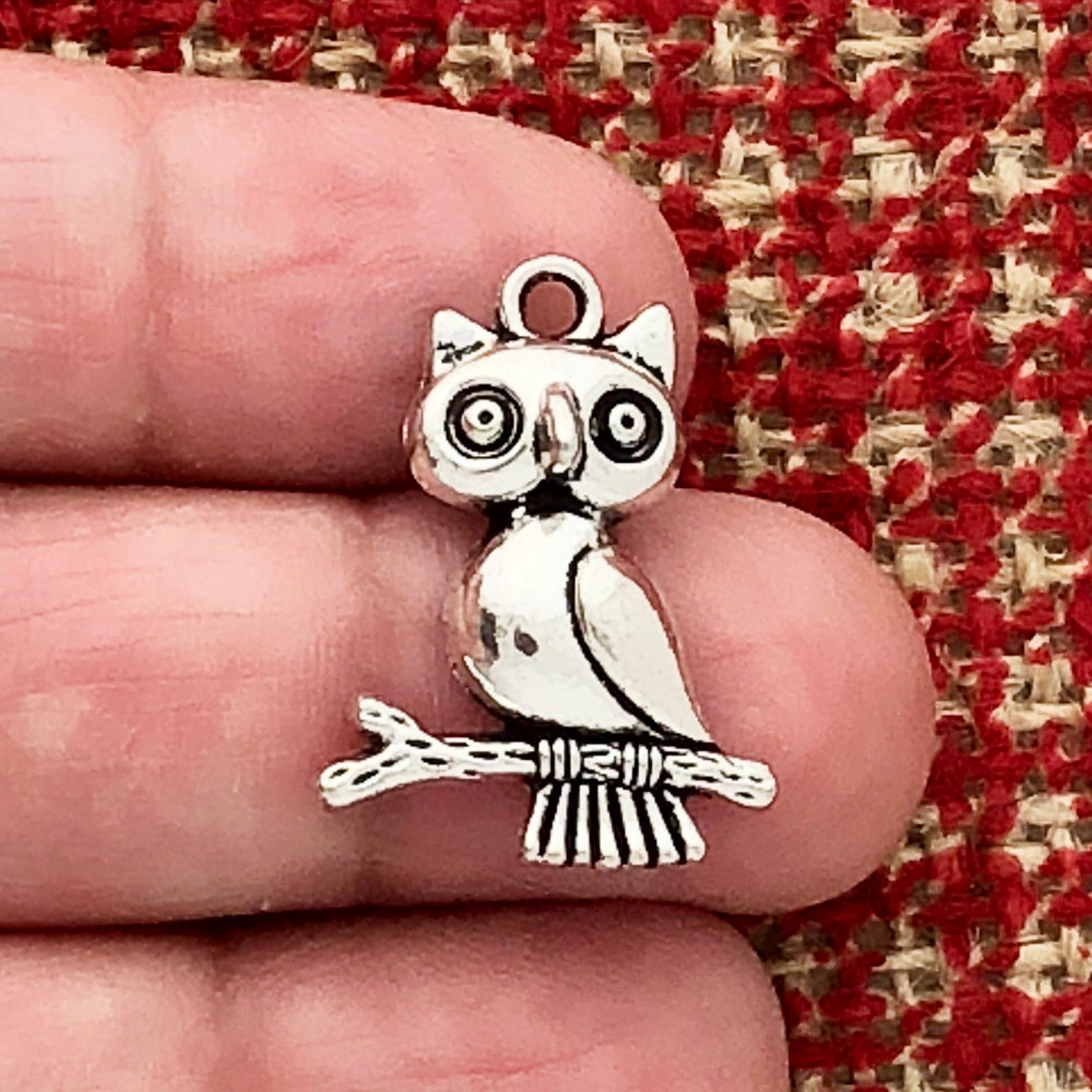 10 Small Owl Charm Silver by TIJC SP0142 - Etsy