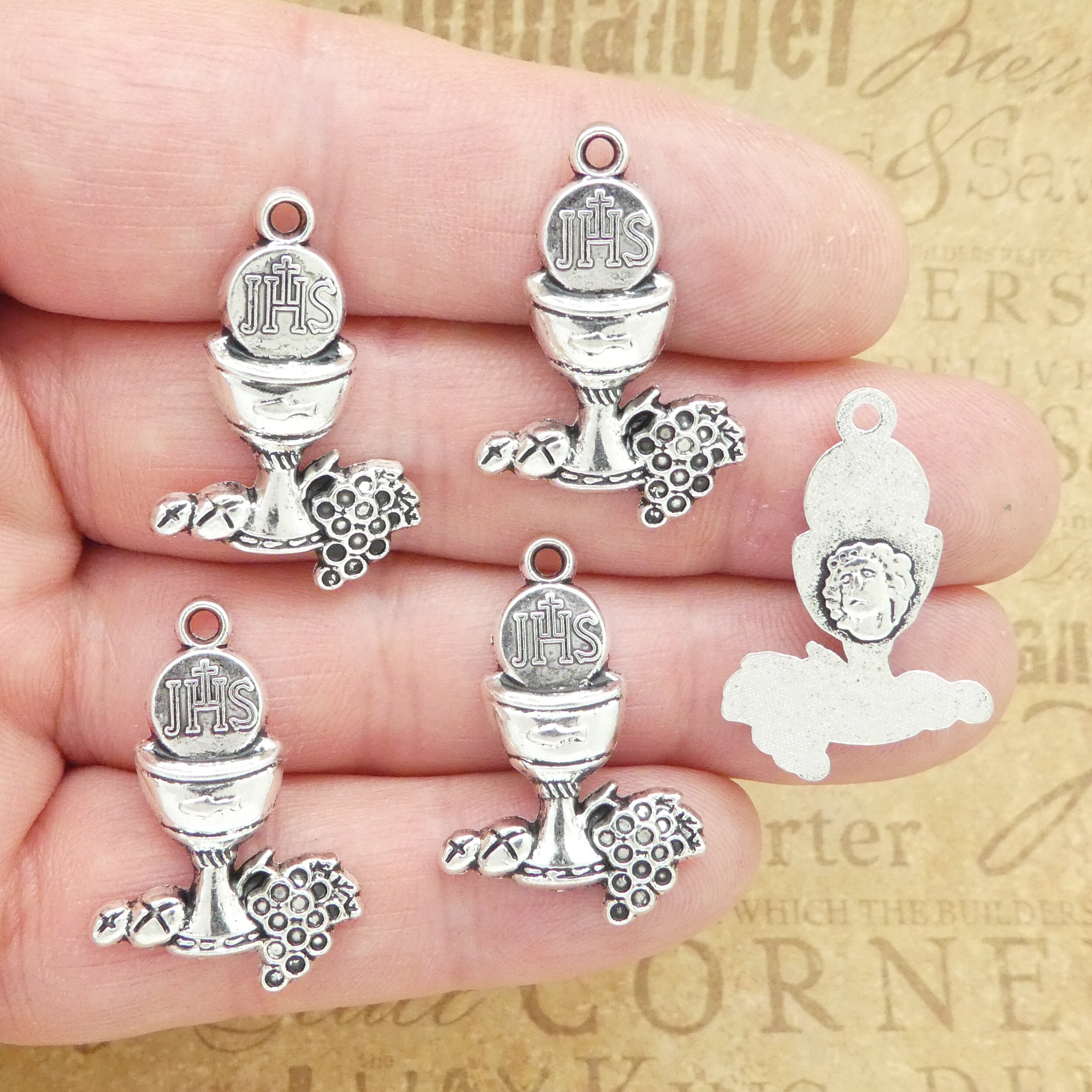 BULK 15 First Communion Charm Silver by TIJC SP1824B - Etsy