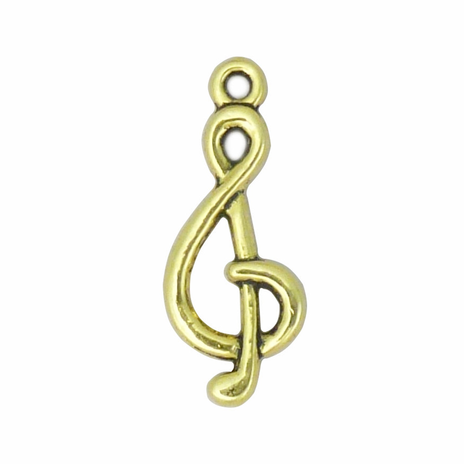 15 Treble Clef Charm Music Note Gold by TIJC SP0715 | Etsy