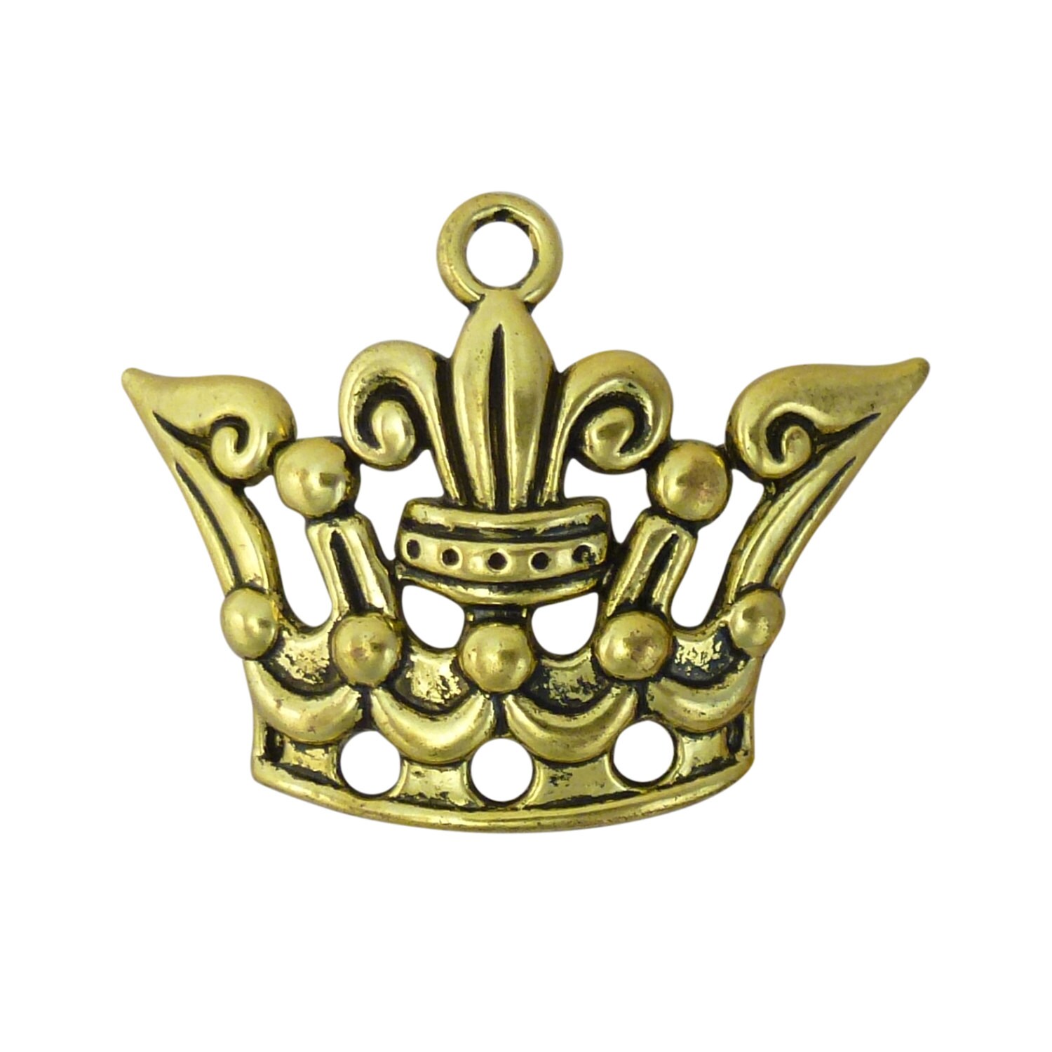 2 Gold Crown Charm Pendant by TIJC SP1285 - Etsy