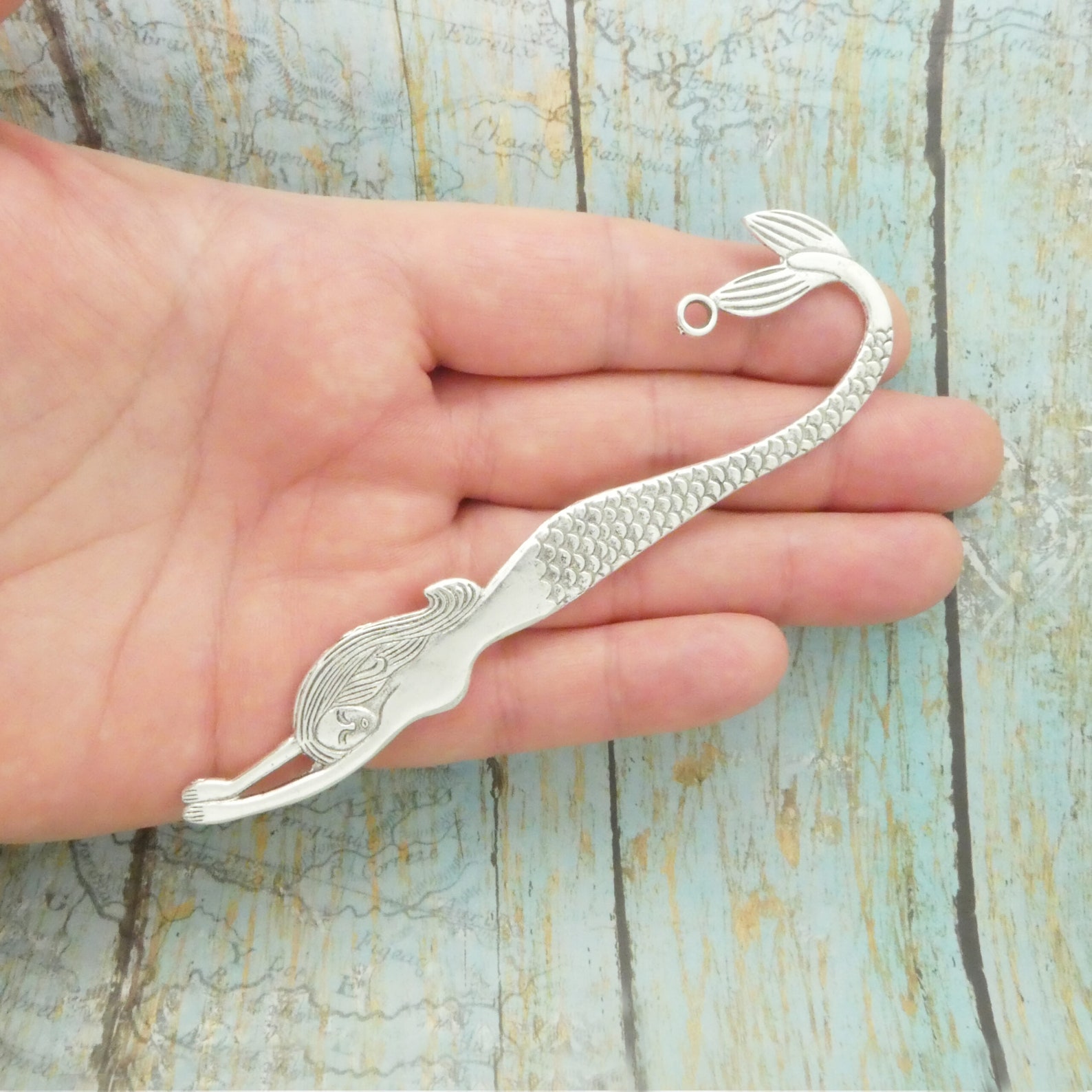 2 DIY Mermaid Bookmark Shepherd Hook Silver by TIJC SP2042 - Etsy