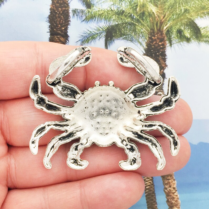 1 Silver Crab Charm Pendant by TIJC SP0663 - Etsy