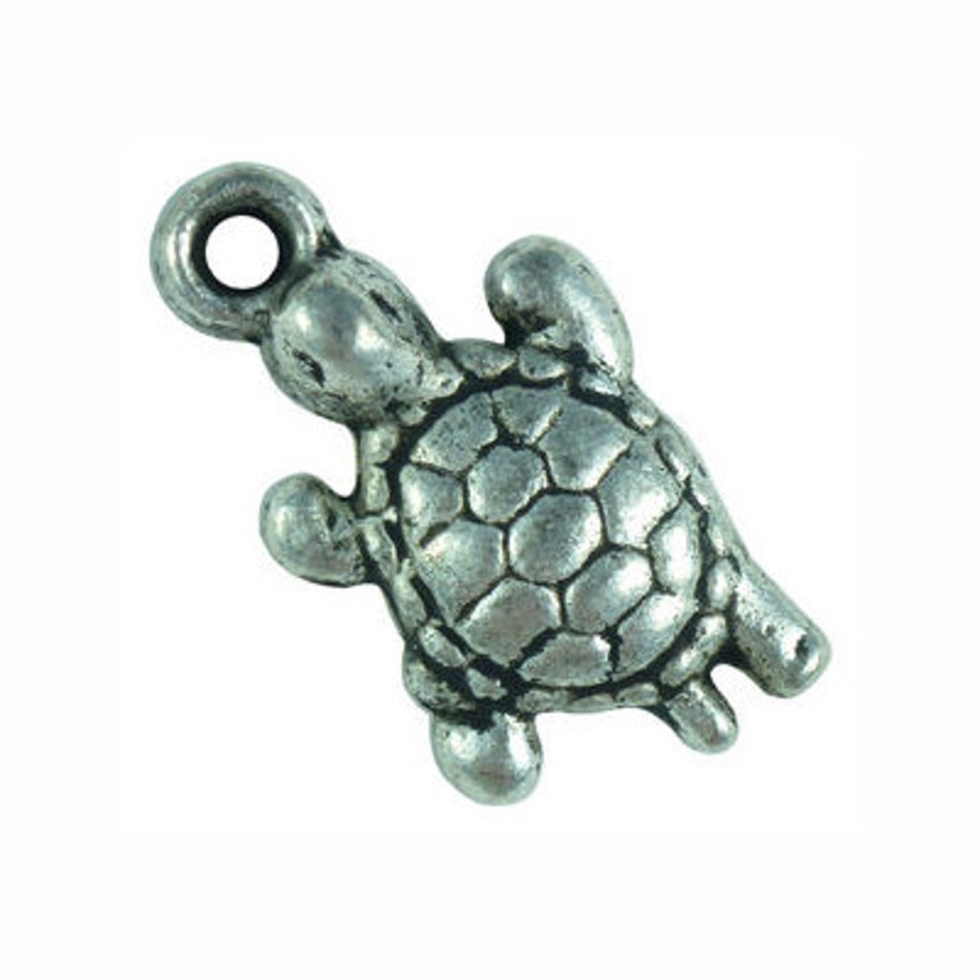 10 Silver Turtle Charm Pendant 22x12mm by TIJC SP0258 - Etsy