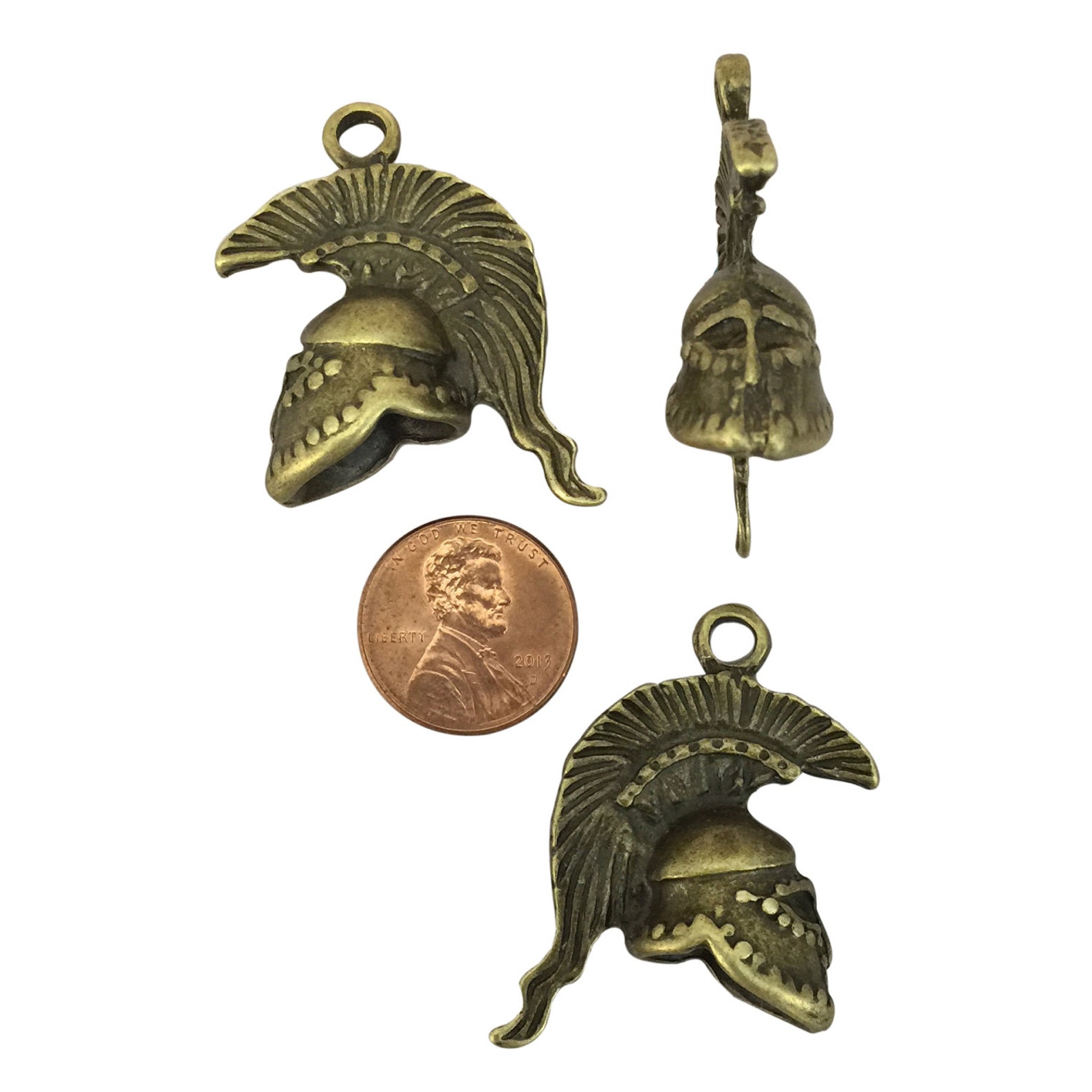 1 Trojan Helmet Charm Spartan Pendant Bronze by TIJC SP1443 - Etsy