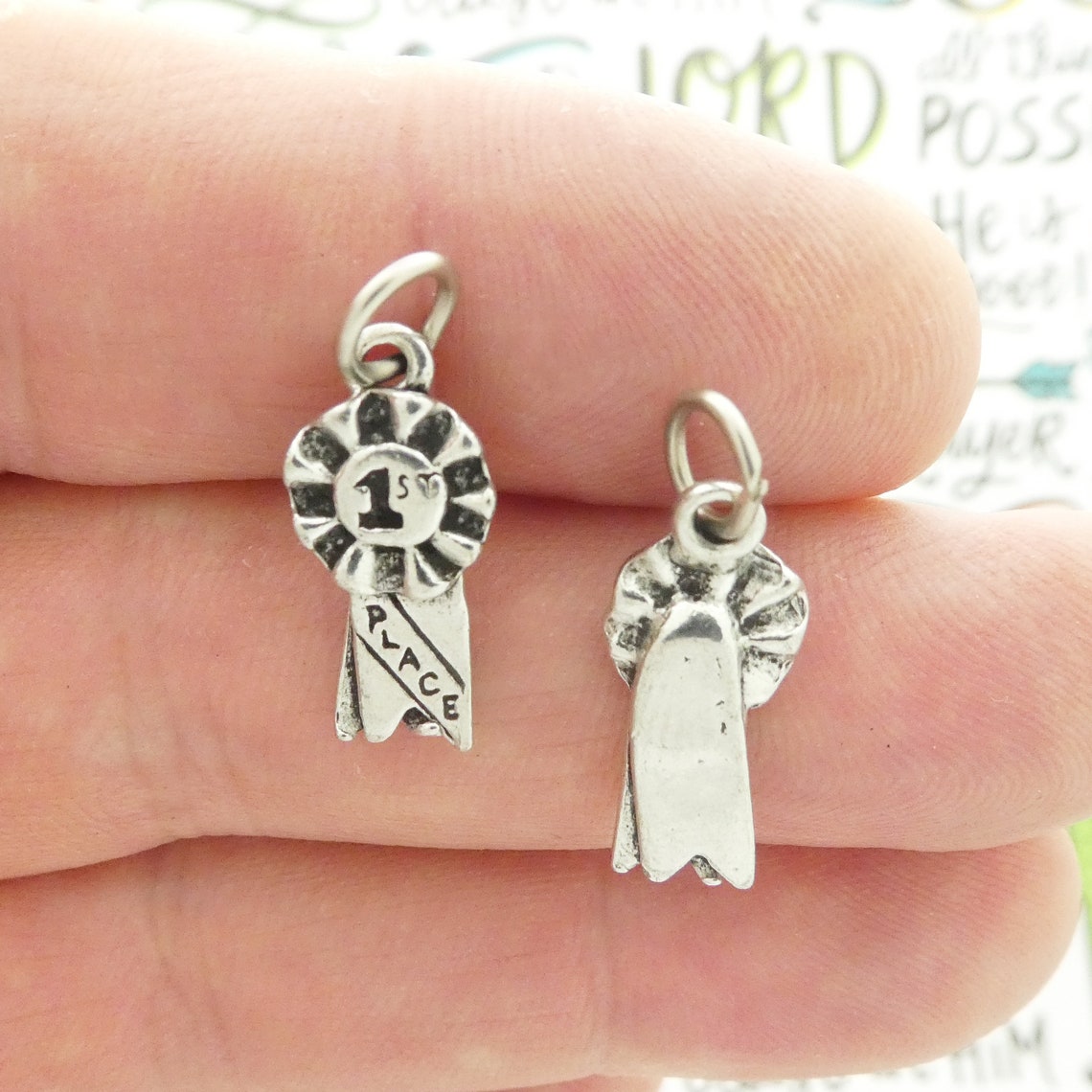 5 Silver 1St Place Ribbon Charm 20x10mm by TIJC SP0558 | Etsy