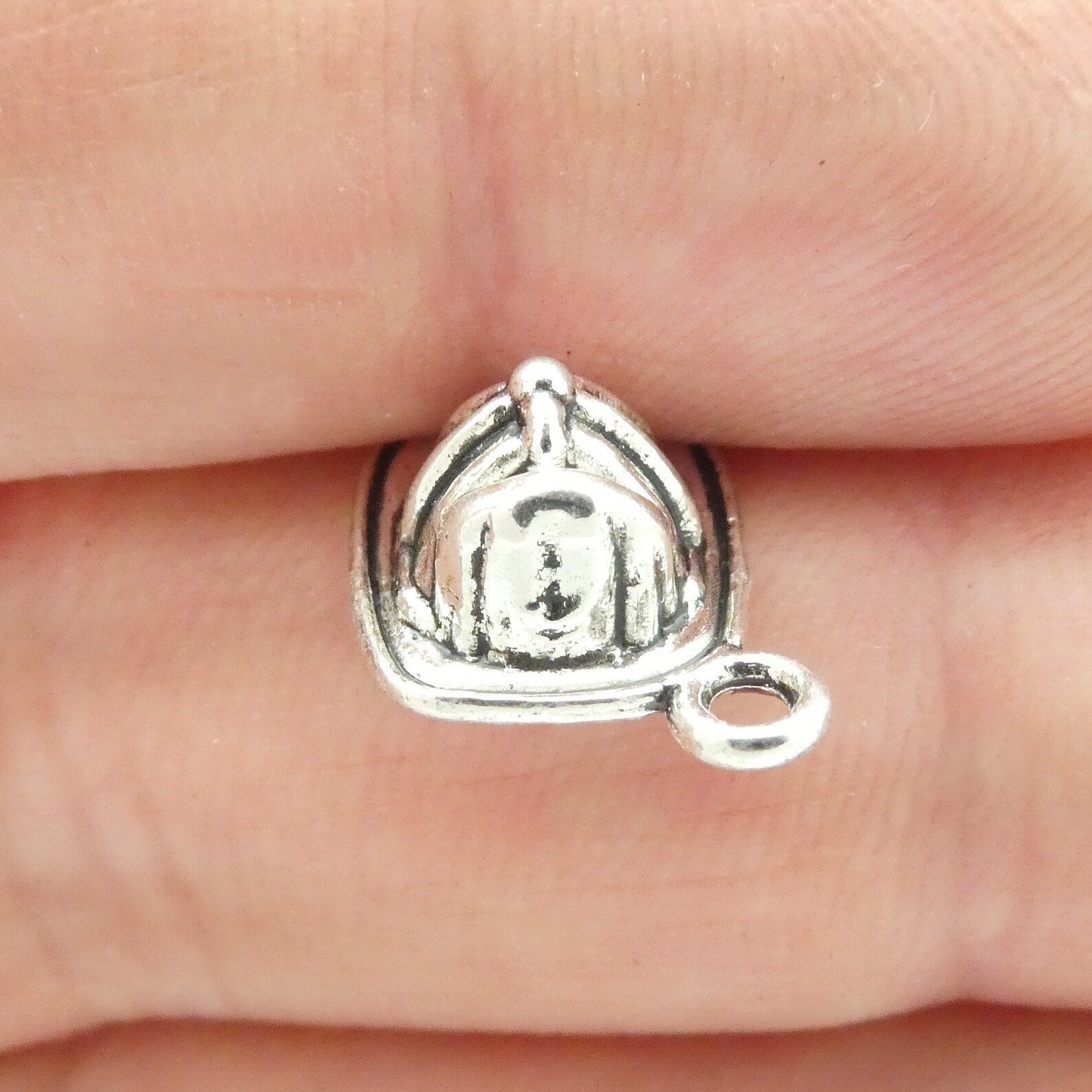 10 Fireman Helmet Charm Silver 16x11mm by TIJC SP1160 - Etsy