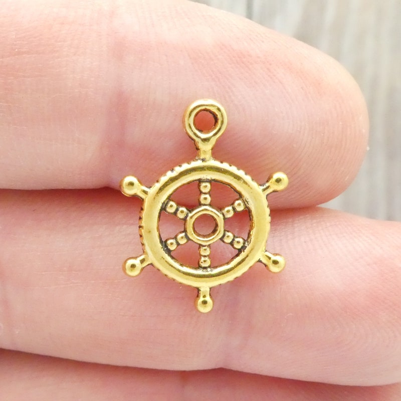 Ship Wheel Charm - Etsy