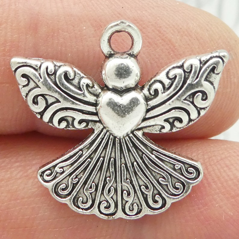 6 Small Angel Charm Silver by TIJC SP1363 - Etsy