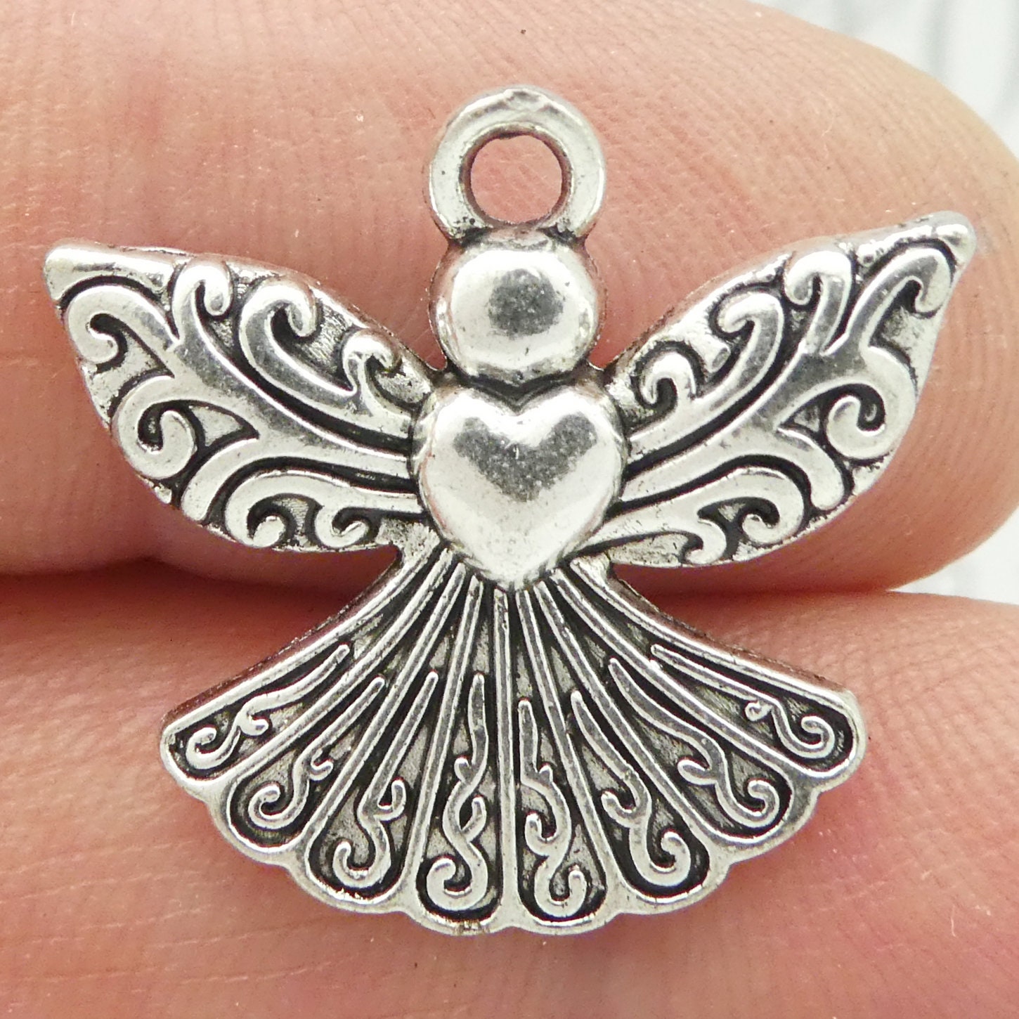 6 Small Angel Charm Silver by TIJC SP1363 - Etsy