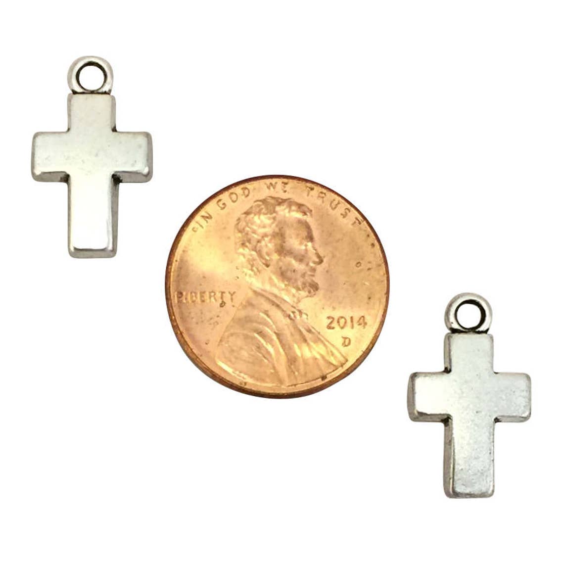 6 Silver Simple Cross Charm Pendant Double Sided by TIJC - Etsy