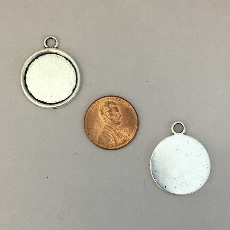 5 Round Photo Charm Bezel Blank for Photo Jewelry Making 26x21mm by ...