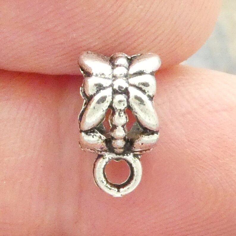 10 Small Silver Jewelry Bails 11x6mm with 5mm Hole by TIJC | Etsy