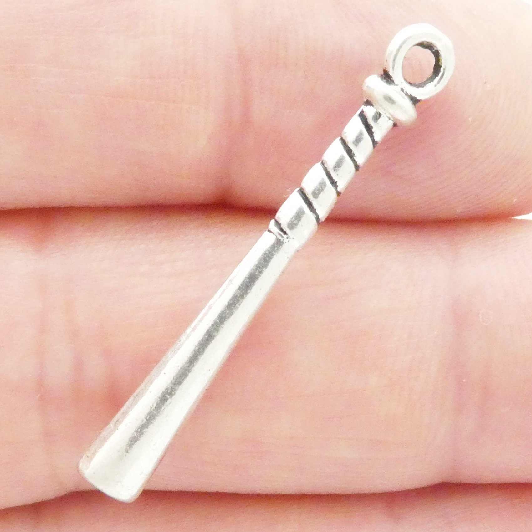 BULK 40 Silver Baseball Bat Charm 35x5mm by TIJC SP1143B - Etsy