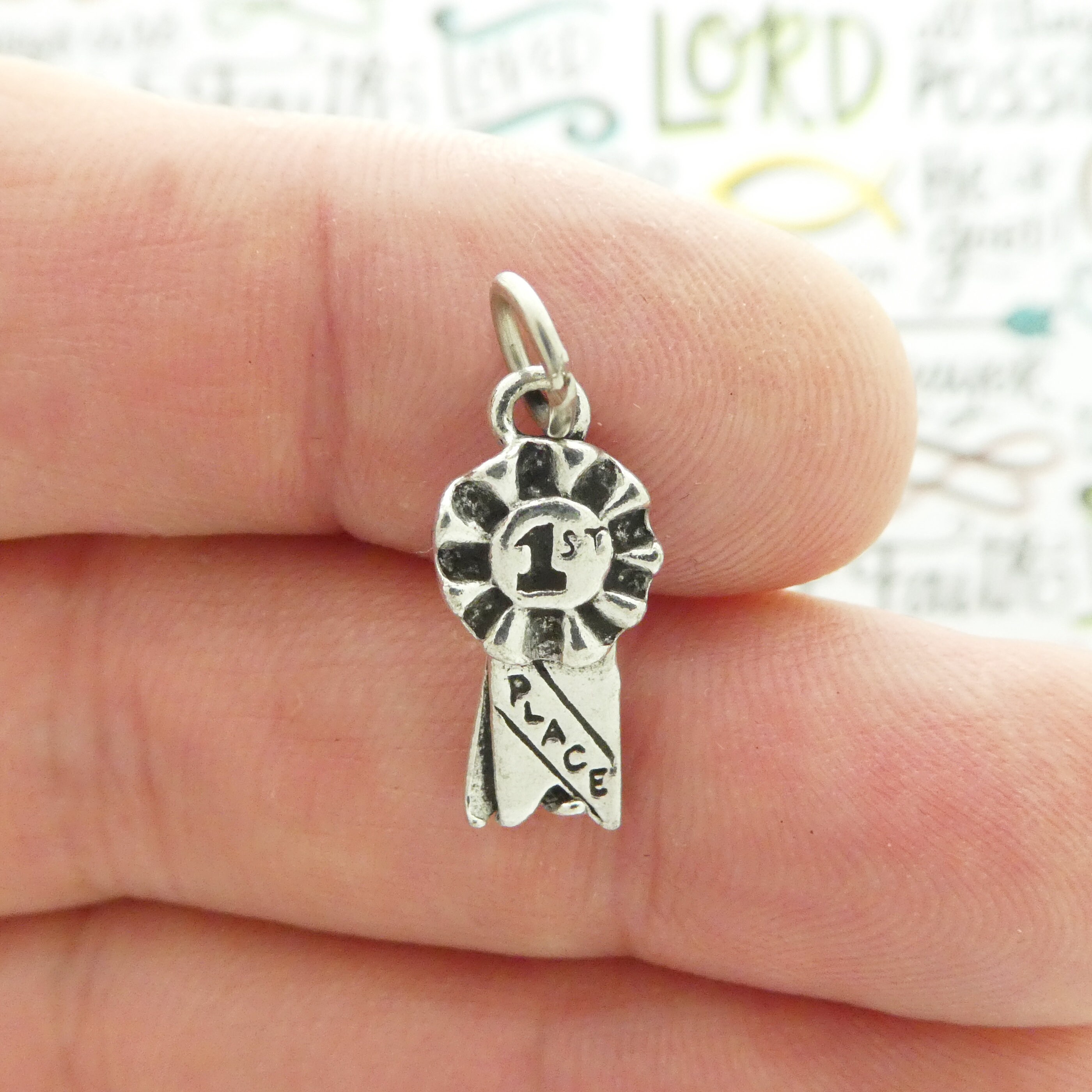 5 Silver 1st Place Ribbon Charm 20x10mm by TIJC SP0558 - Etsy