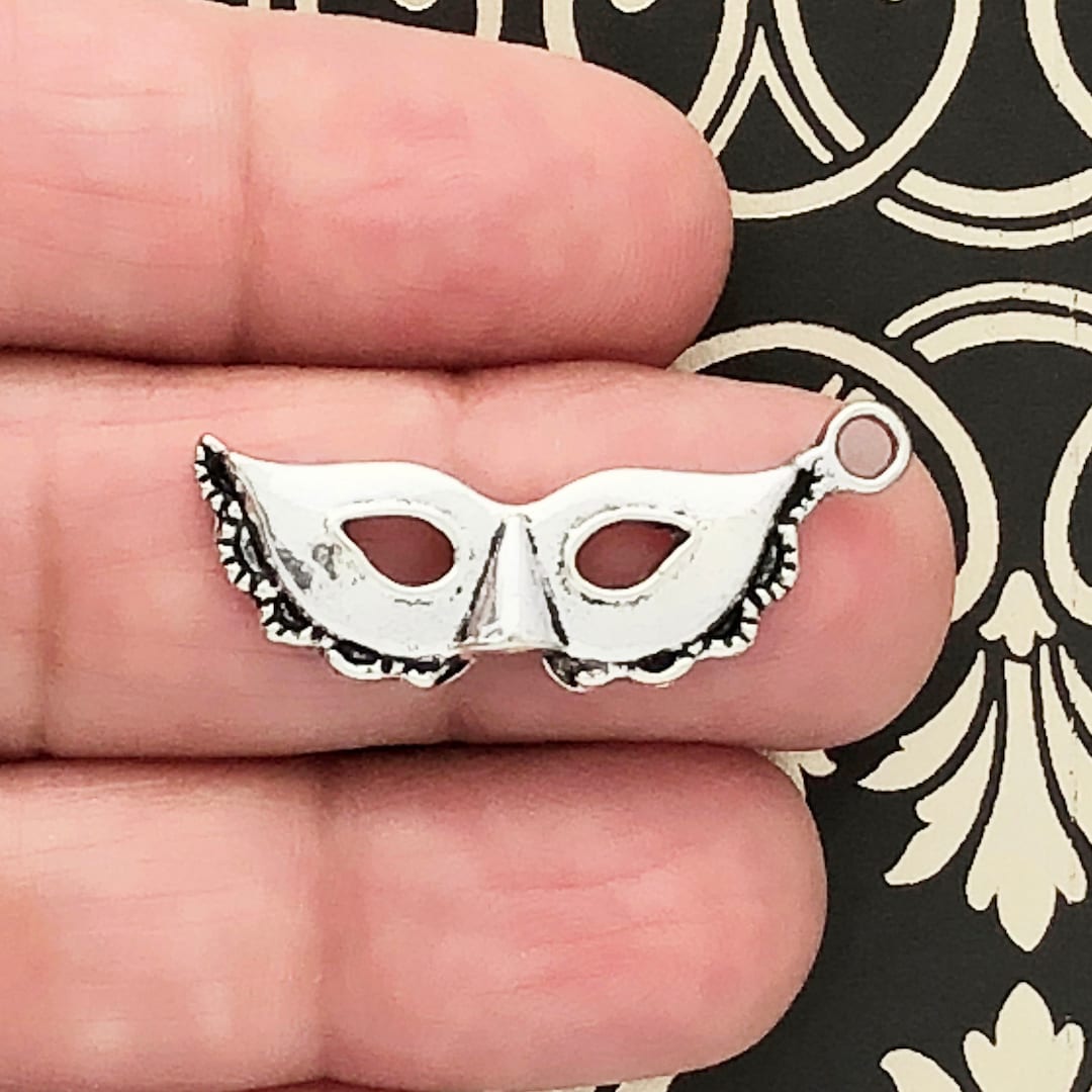 12 Silver Mask Charm Pendant by TIJC SP0149 - Etsy