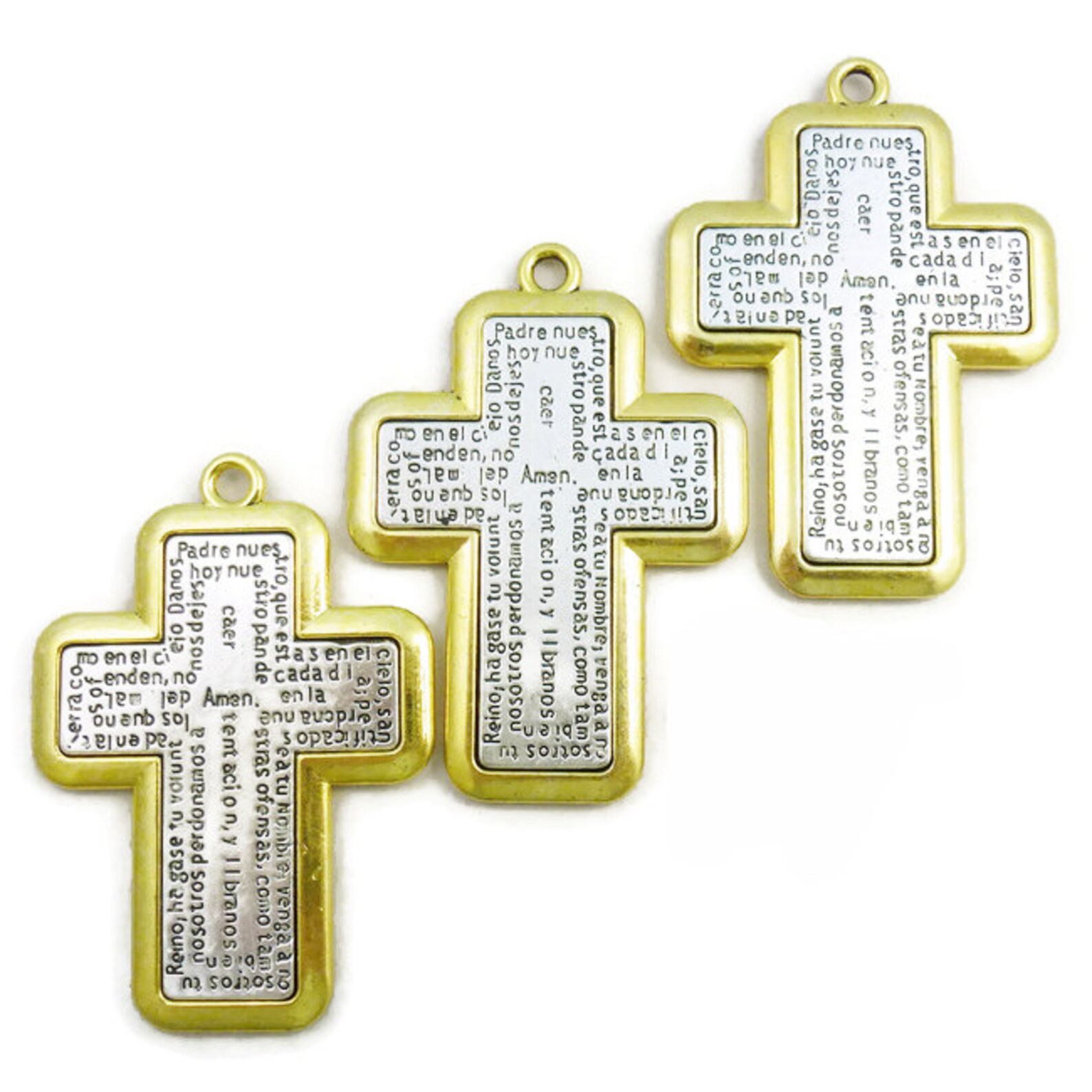 1 Spanish Prayer Cross Charm Pendant by TIJC SP1082 - Etsy