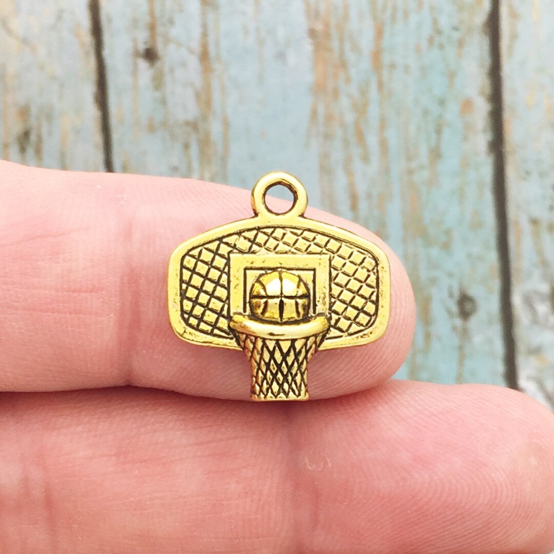 6 Basketball Charm Pendant Gold by TIJC SP1245 - Etsy