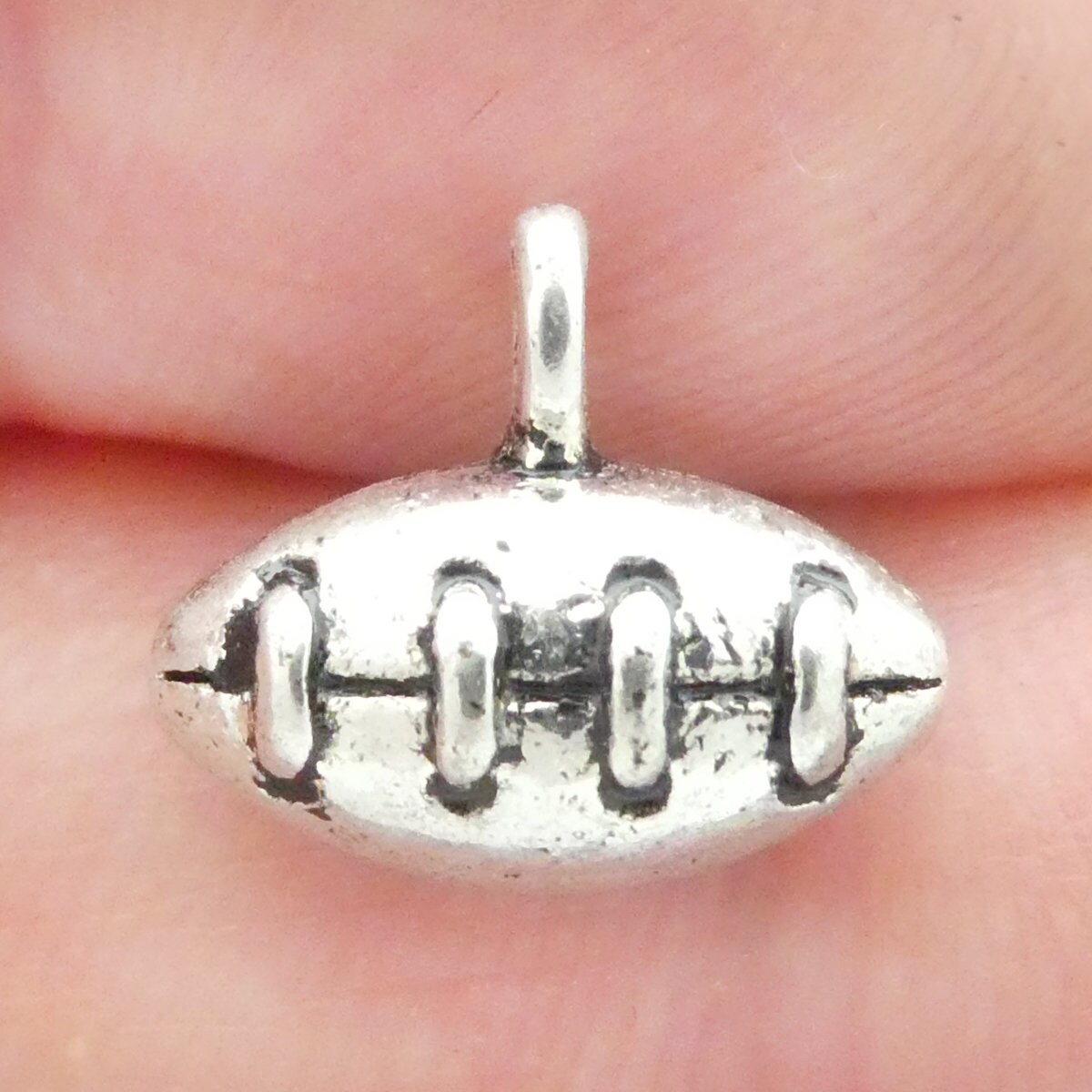 10 Silver Football Charm 3D Pendant 11x13mm by TIJC SP0473 | Etsy