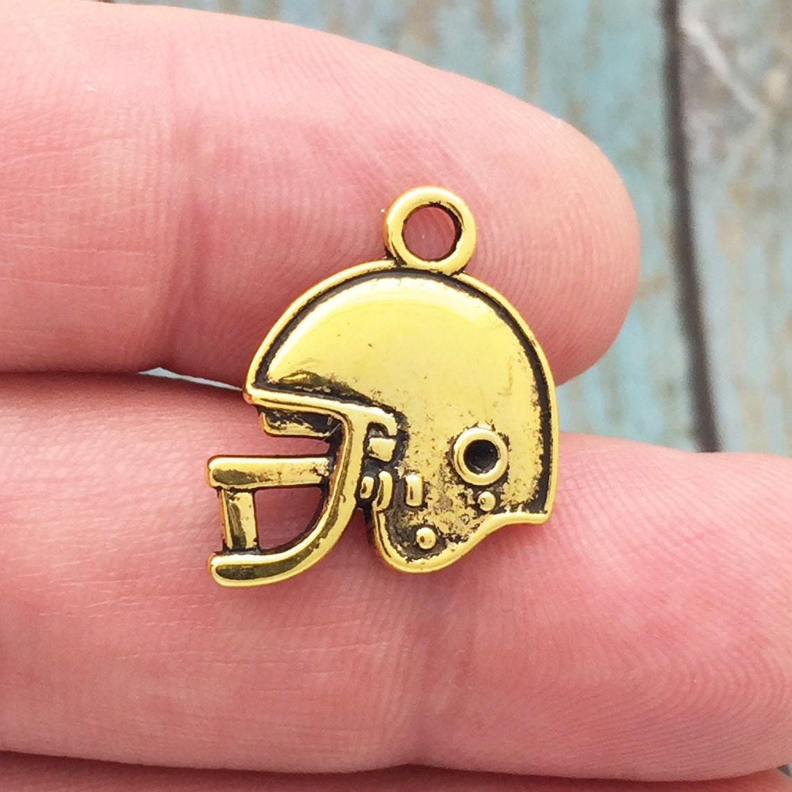 BULK 20 Gold Football Helmet Charm by TIJC SP1221B - Etsy
