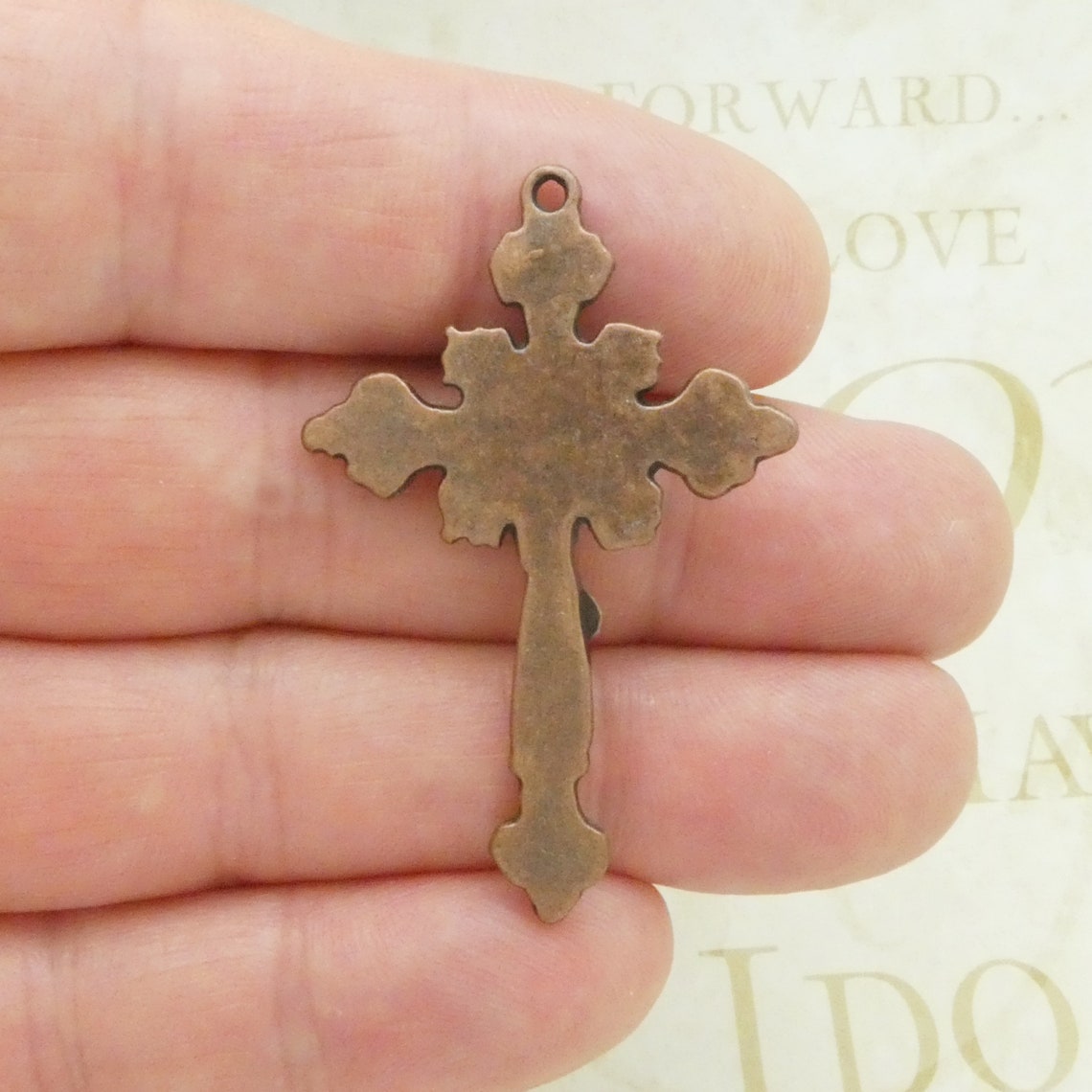 BULK 8 Copper Crucifix Cross Pendant Rosary Making Supplies by | Etsy