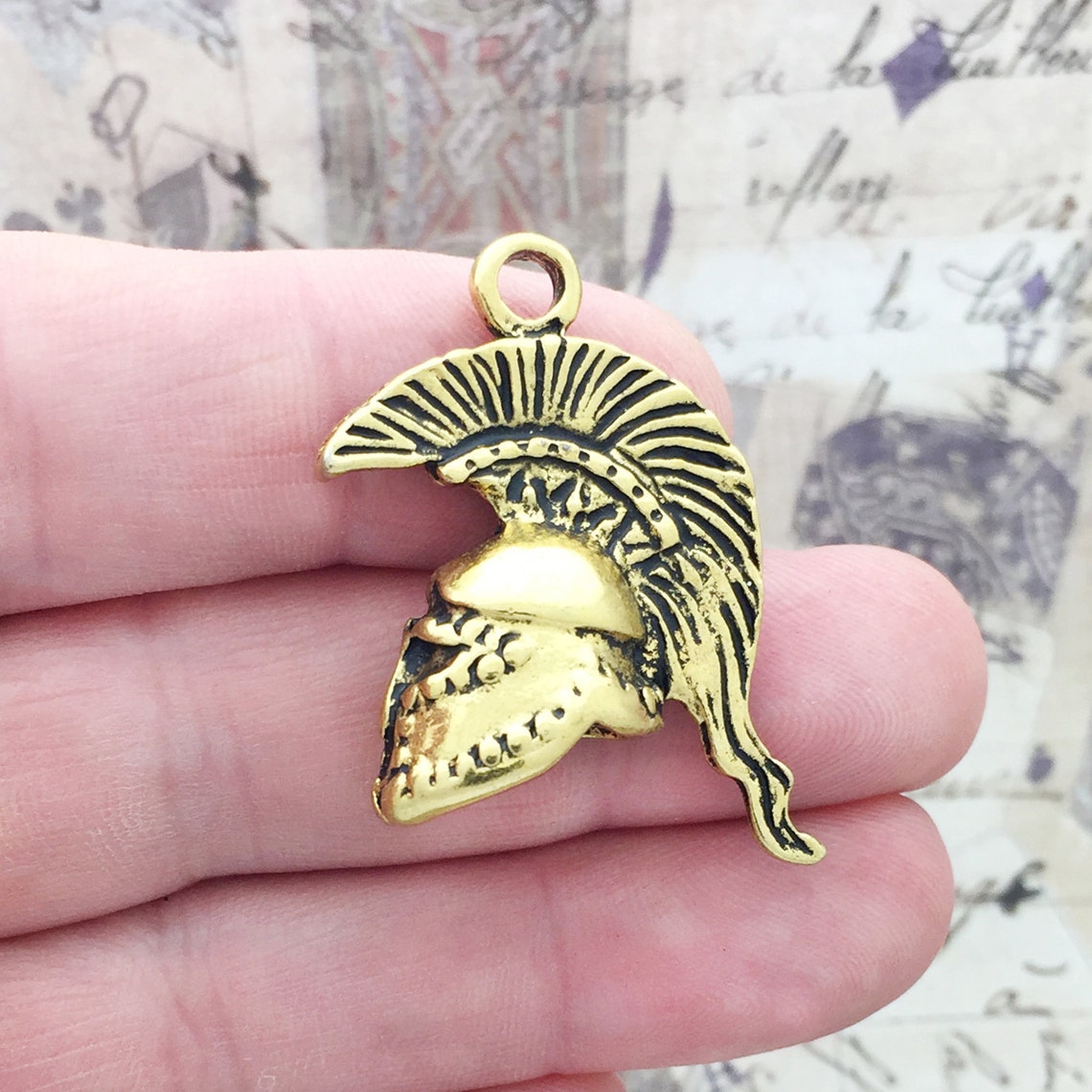 1 Trojan Helmet Charm Spartan Pendant Gold by TIJC SP1444 - Etsy