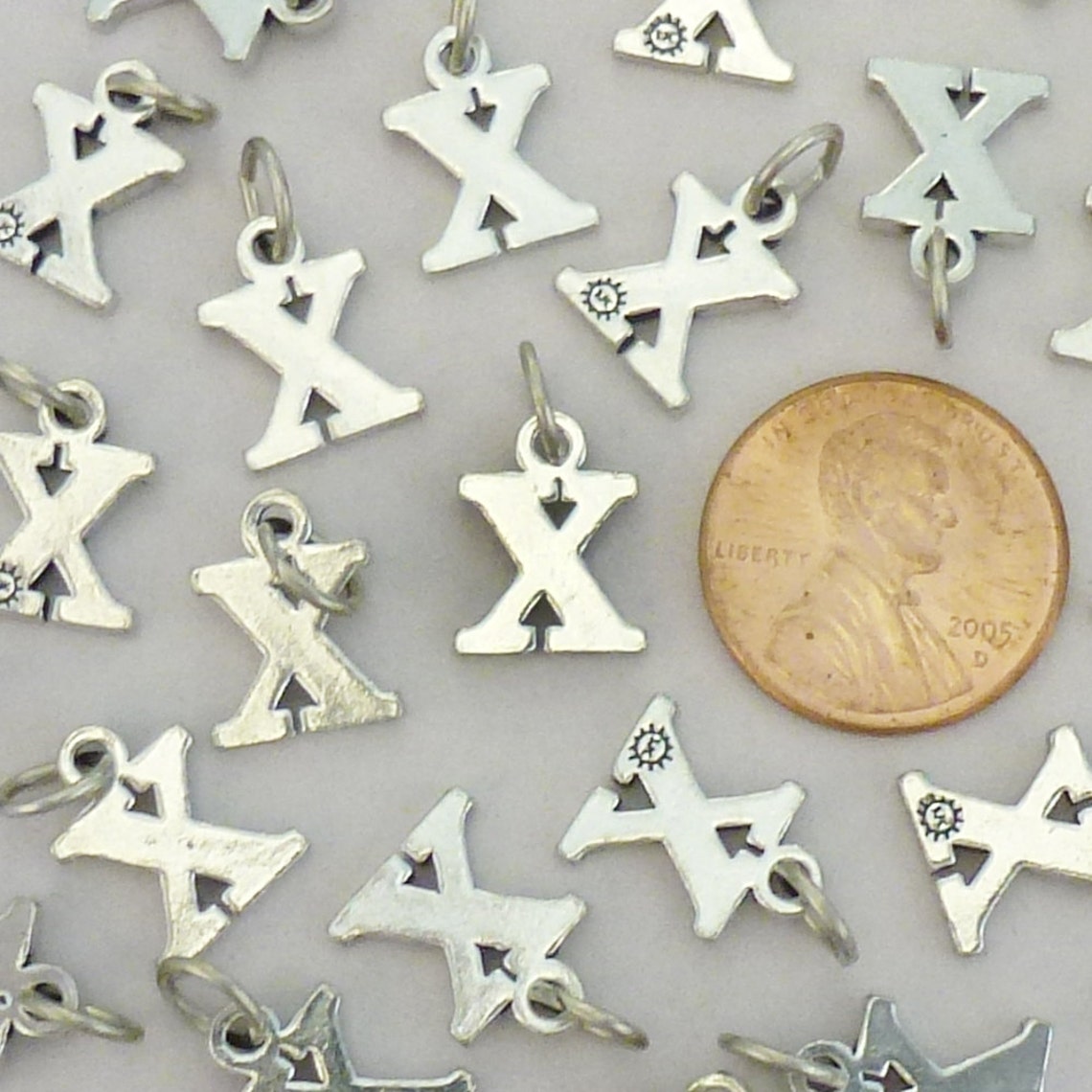 1 Silver Initial Pendant Alphabet Letter X Letter Charm Necklace ...