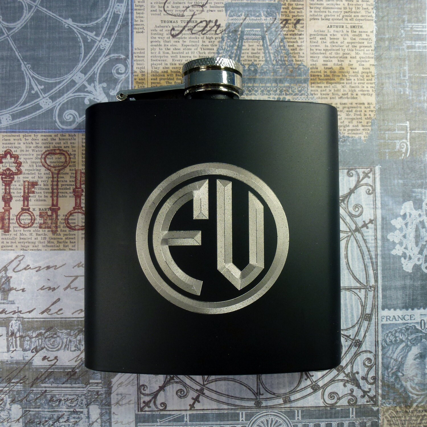 1 Personalized Monogram Flask Groomsmen Gift 3CMOL - Etsy