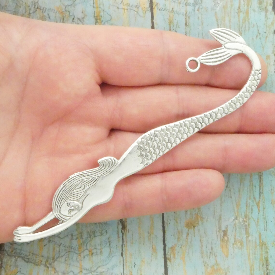 2 DIY Mermaid Bookmark Shepherd Hook Silver by TIJC SP2042 | Etsy