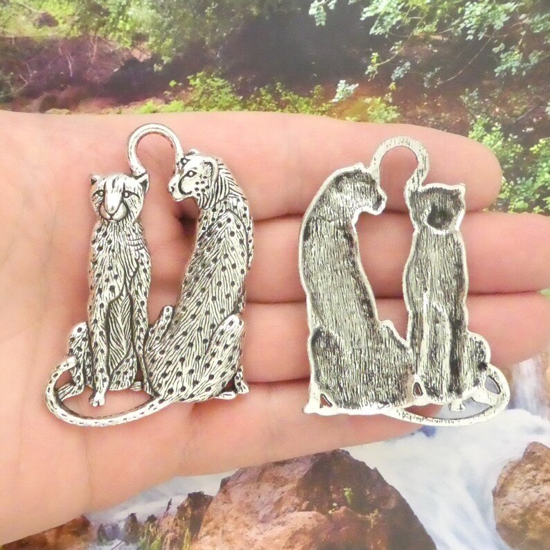 1 Silver Leopard Charm Pendant by TIJC SP0811 - Etsy